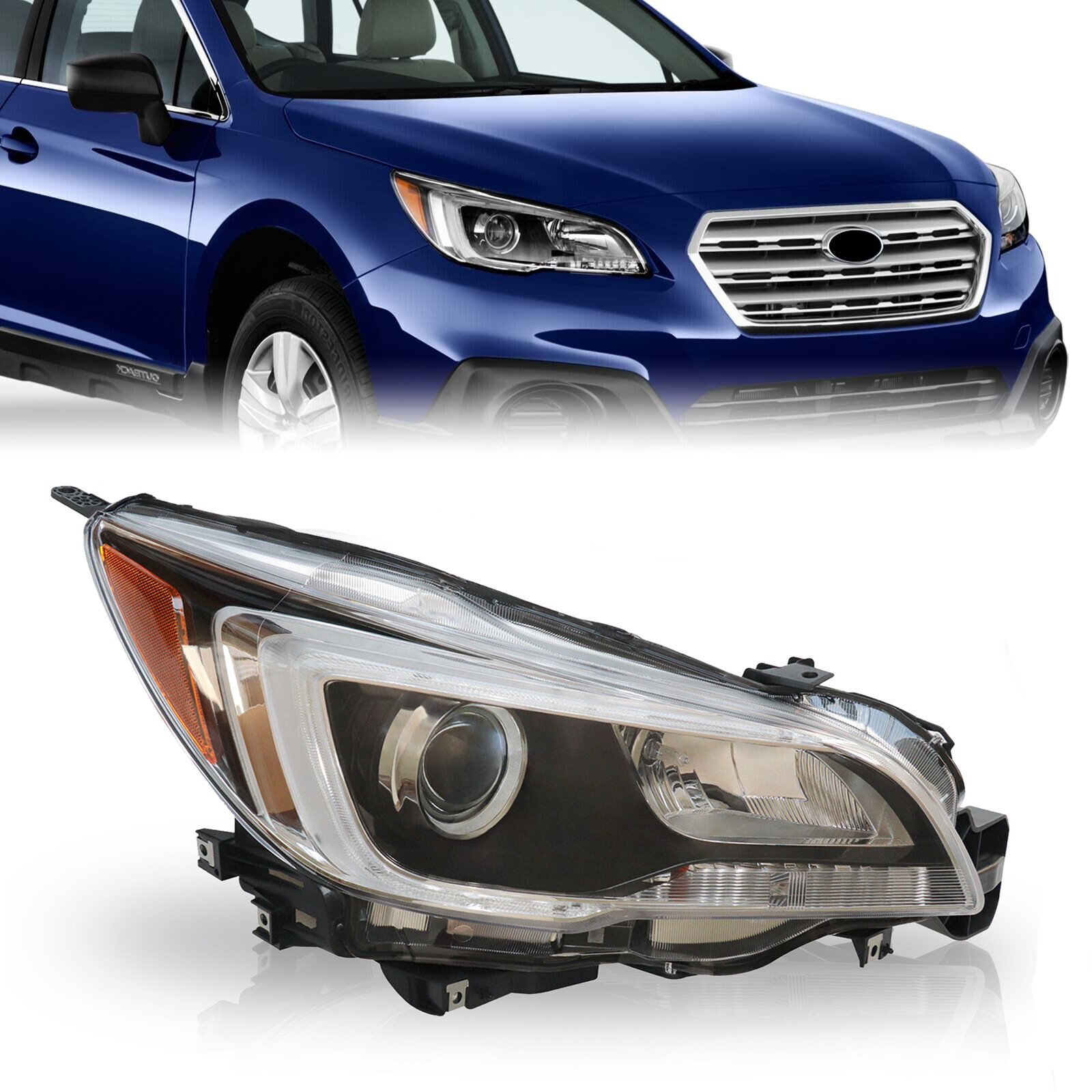 Halogen Headlight Black Interior For 2015-17 Subaru Legacy Outback ...