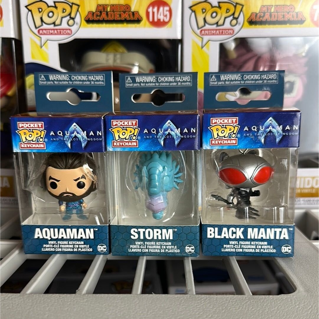 Set of 3 Funko Pocket Pop! Keychain Aquaman And The Lost Kingdom Mini ...