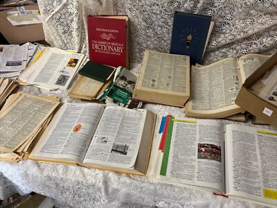 Junk journal 100+ dictionary book pages ephemera, scrapbook Large ...