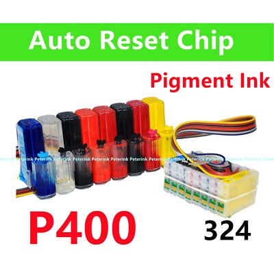 Refillable Pigment Cis ciss ink system for SC P400 Printer T324 324 ...