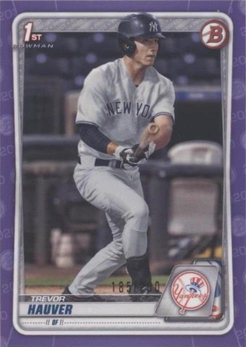 2020 Bowman Draft - Trevor Hauver #BD-113 Purple Border /250 (RC) for ...