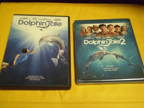 (2) Dolphin Tale Blu-Ray/DVD Lot: Dolphin Tale 1 & 2 Harry Connick Jr ...