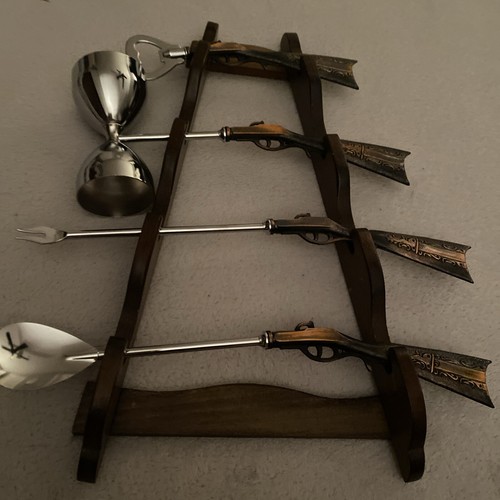 Gun Themed Bar Set - 4 Utensils Barware Drinking Tools Kitchen With ...