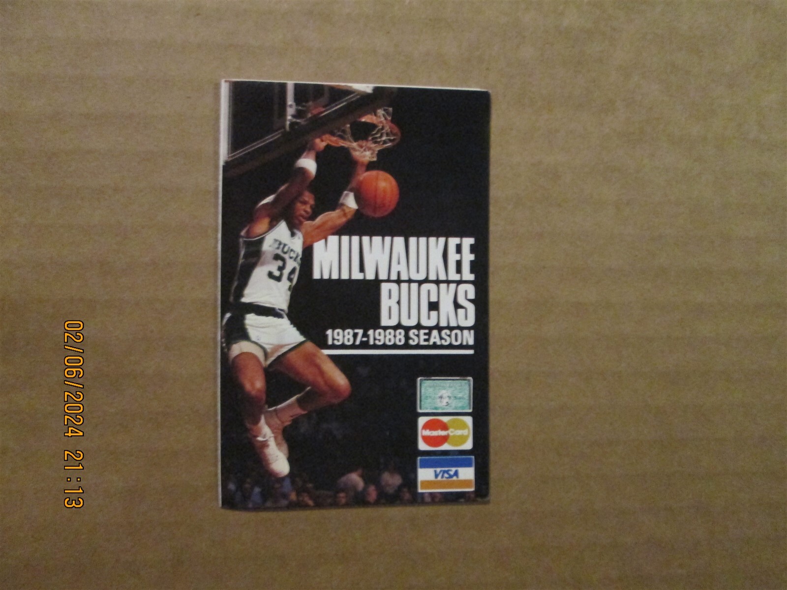 NBA Milwaukee Bucks Vintage Circa 1987-1988 Team Logo Basketball Pocket ...