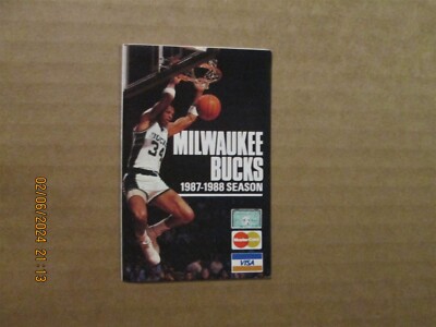 NBA Milwaukee Bucks Vintage Circa 1987-1988 Team Logo Basketball Pocket ...