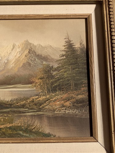 L HARDING Signed Landscape Oil Painting w/ Anco Bilt Frame 16 x 13 RARE ...