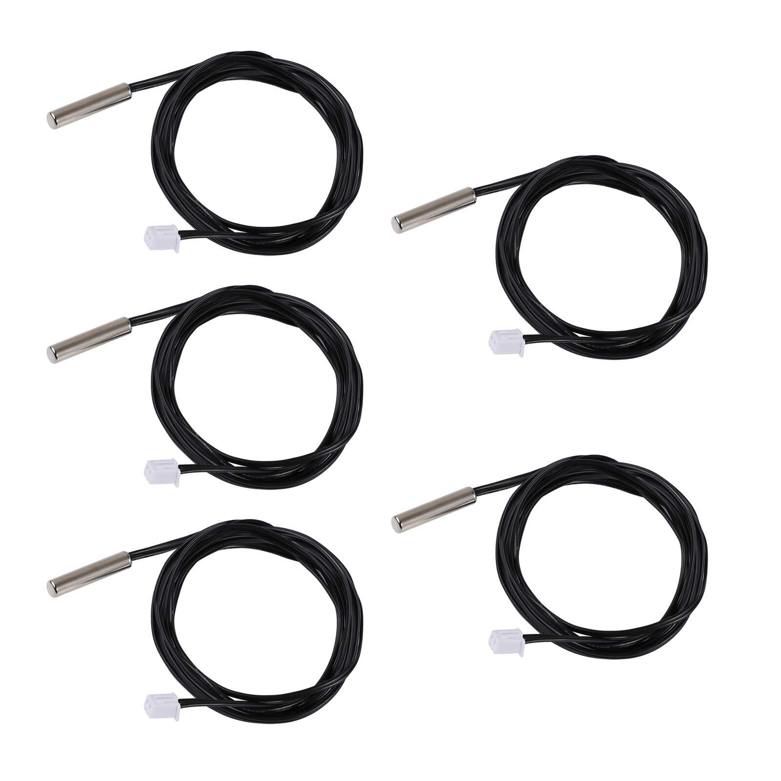 10K Temperature Sensor Probe, DROK 5pcs 1 Meter Waterproof Temp Sensor ...