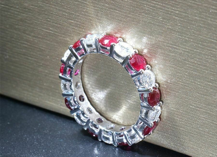 2.50 Ct Real Natural Ruby Diamond Wedding Awesome Ring 14K Solid White Gold | eBay