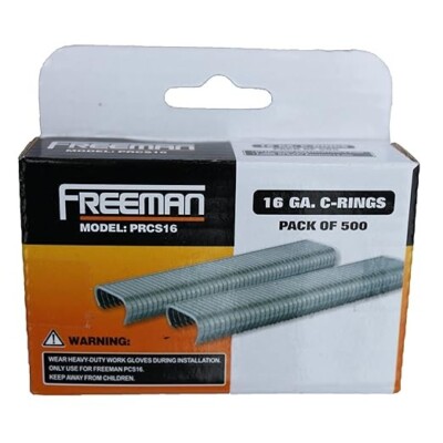 Freeman PRCS16 16-Gauge Glue Collated C-Rings (500 count) 816376012116 ...