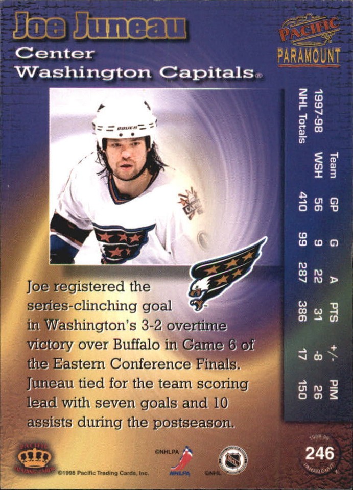 1998-99 (CAPITALS) Paramount Silver #246 Joe Juneau | eBay