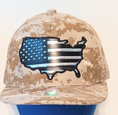 Ace Digital Camo US American Flag Cap Trucker Hat Brown Tan Snapback ...