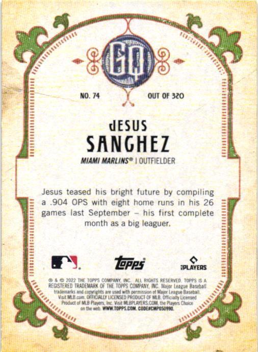 2022 Topps Gypsy Queen #74 Jesus Sanchez | eBay