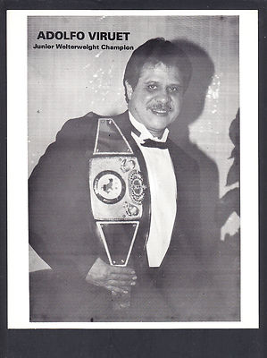 Adolfo Viruet B/W 8x10 Photo Junior Welterweight Boxing Champion with ...