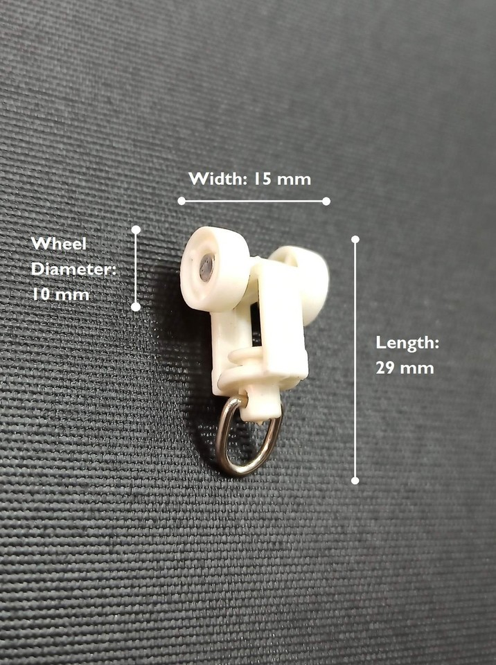 100 Pcs Ivory Plastic Runners Sliders for M Track Curtain Channel ...