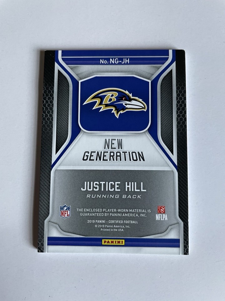2019 Panini Certified Football Justice Hill New Generation Rc Jersey ...