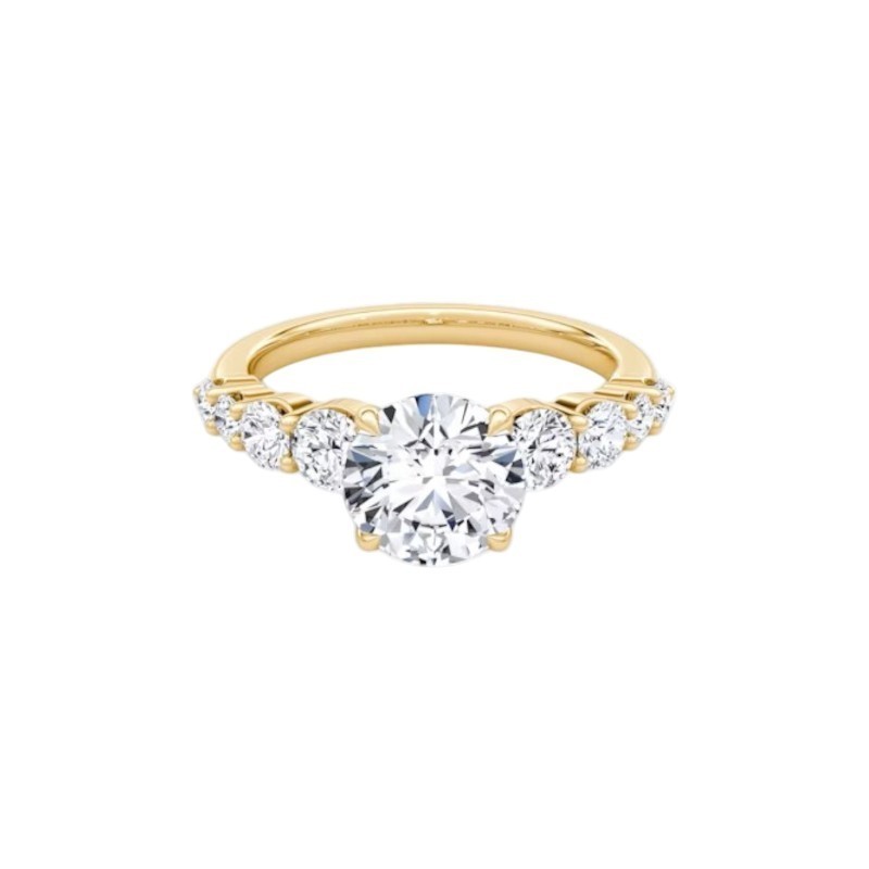 IGI Lab Grown Diamond Women Engagement Ring Round Cut 2.20 Carat 14K ...