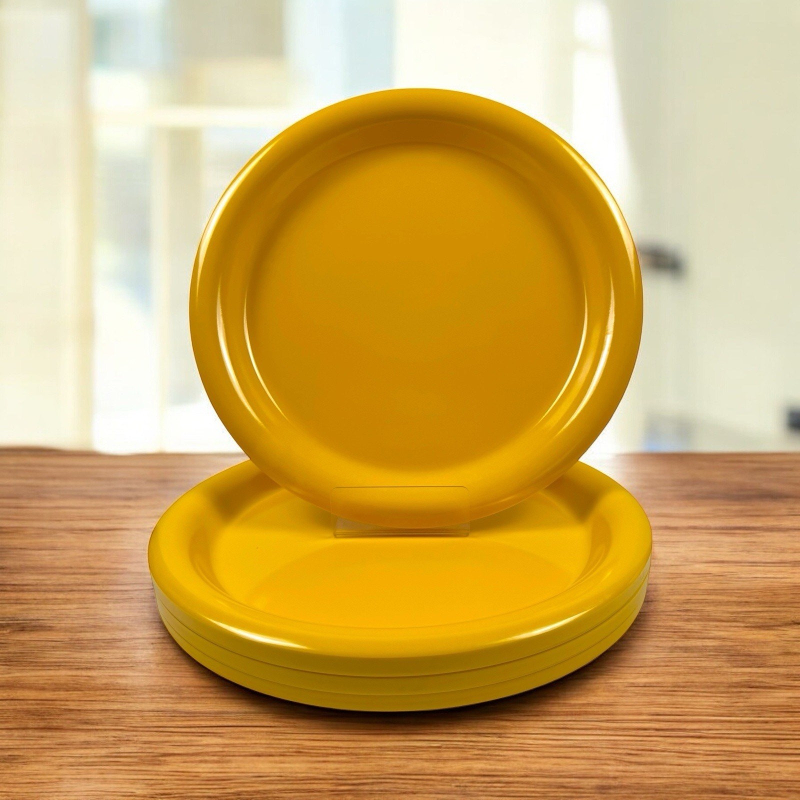 Vintage Ingrid Ltd Chicago Plates Yellow 10” Melamine Stackable MCM Set ...