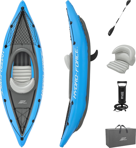 Durable 1-Person Cove Champion Hydro Force Inflatable Kayak Set with ...