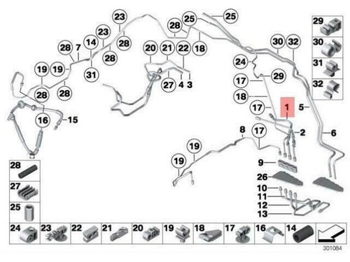 OEM BMW F01 F01N F02 F02N F03 F03N FRONT BRAKE PIPELINE 34326775101 ...