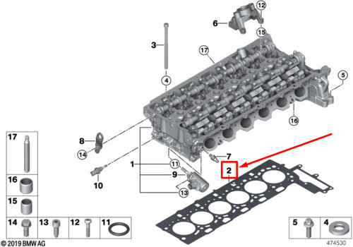 NEW BMW X4 G02 CYLINDER HEAD GASKET 11128654269 8654269 ORIGINAL NO ...