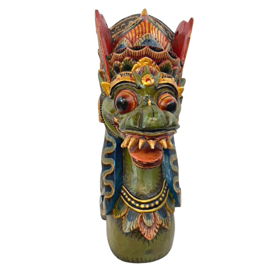 Cosmic Dragon Bust Mask Naga Busuki Statue Bali Folk Art Polychrome ...