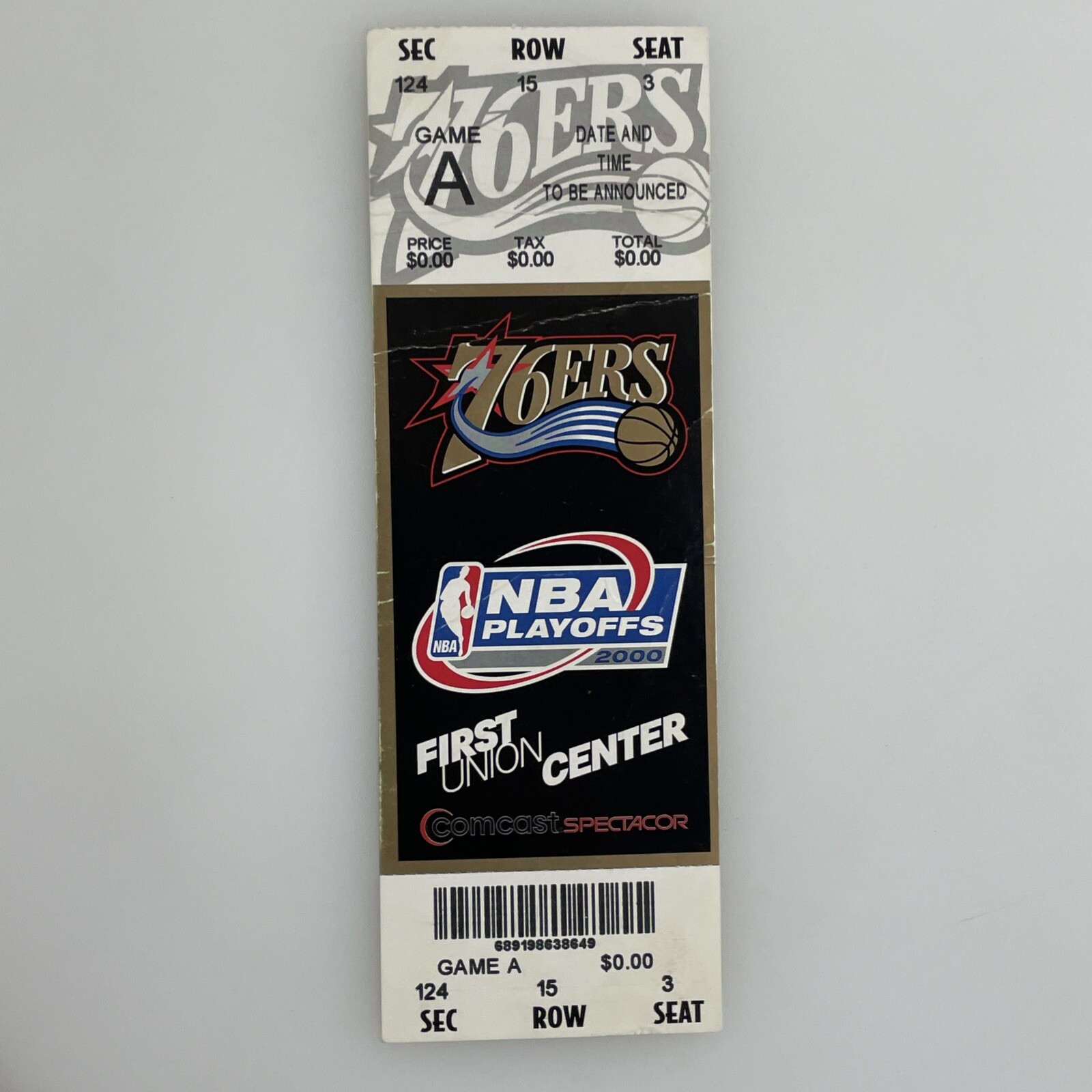 NBA 2000 Playoffs Ticket Stub & Rare Guest Badges 76ers Charlotte ...