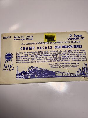 Champ Decals O Scale BRO-74 Santa Fe Alco Passenger Diesel Locomotive ...