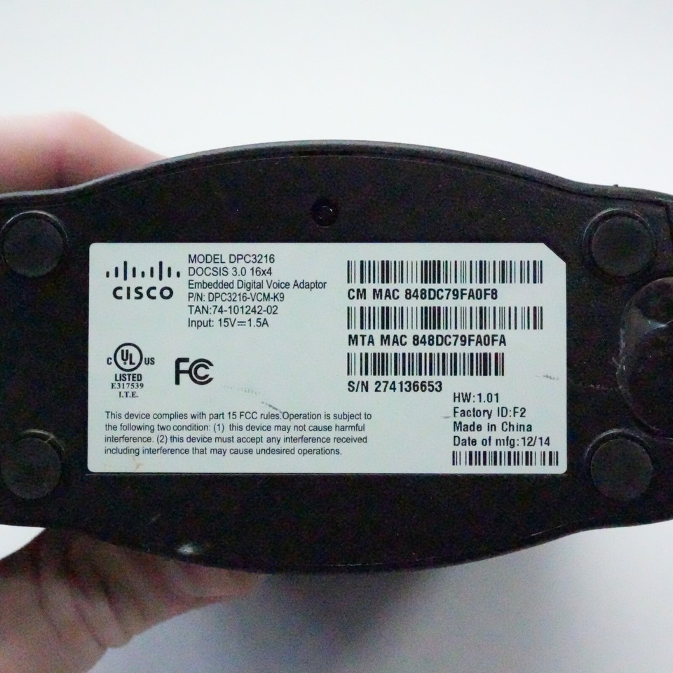 Technicolor DPC3216 Telephone Gateway Wireless-n Router Docsis 3.0 NO ...