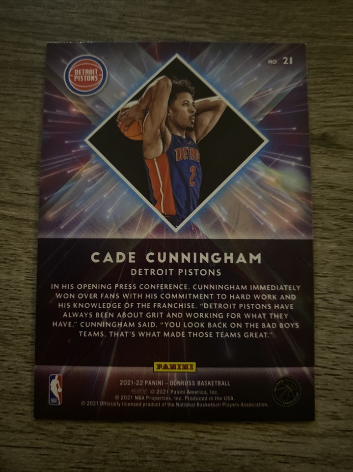 2022 Donruss Basketball Cade Cunningham Great Xpectations Rookie Card ...