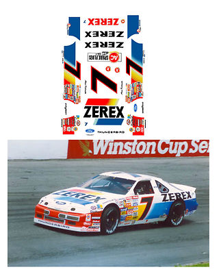 #7 Alan Kulwicki Zerex 1990 1/64 scale decal AFX Tyco Lifelike | eBay