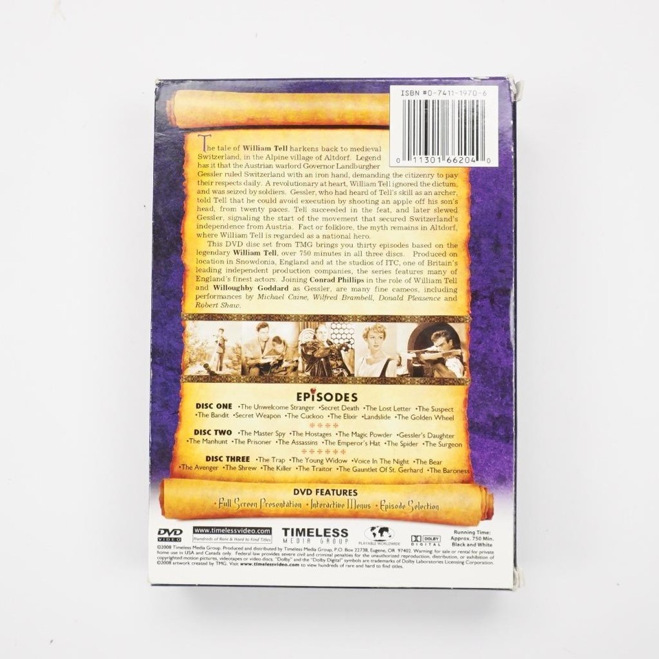 William Tell (DVD, 3-Disc Set) Conrad Phillips 30 Episodes | eBay
