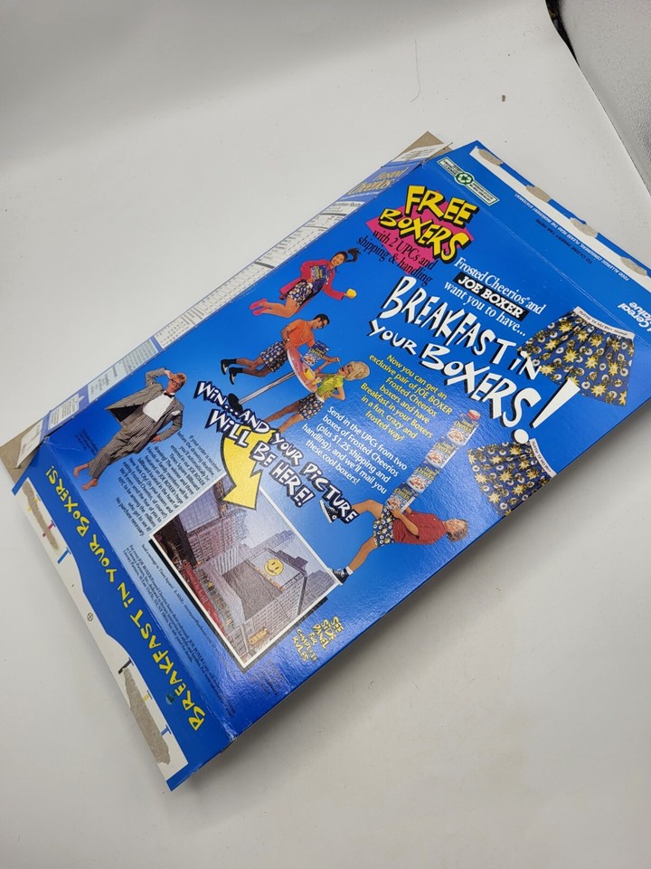 Vintage Original 1990s Frosted Cheerios Cereal Box w/RARE Joe Boxer ...