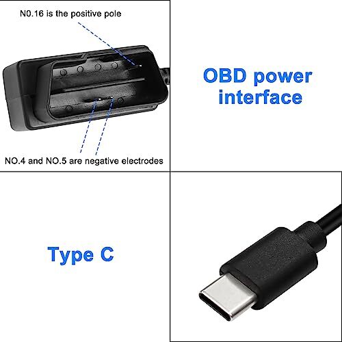 OBD2 Dash Camera DVR Charging Cable Micro USB Power Adapter with Switch ...