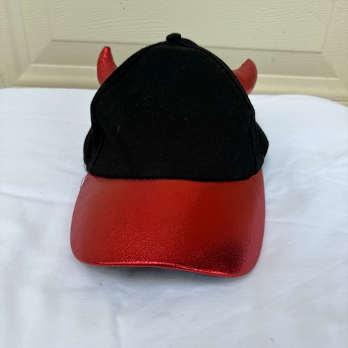 Black and Red Devil Horns Baseball Cap Costume Hat – Adjustable Fit | eBay
