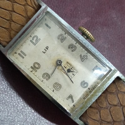 LIP Rectangular Tank Manual Wind T18 Vintage French 20mm Men Watch | eBay