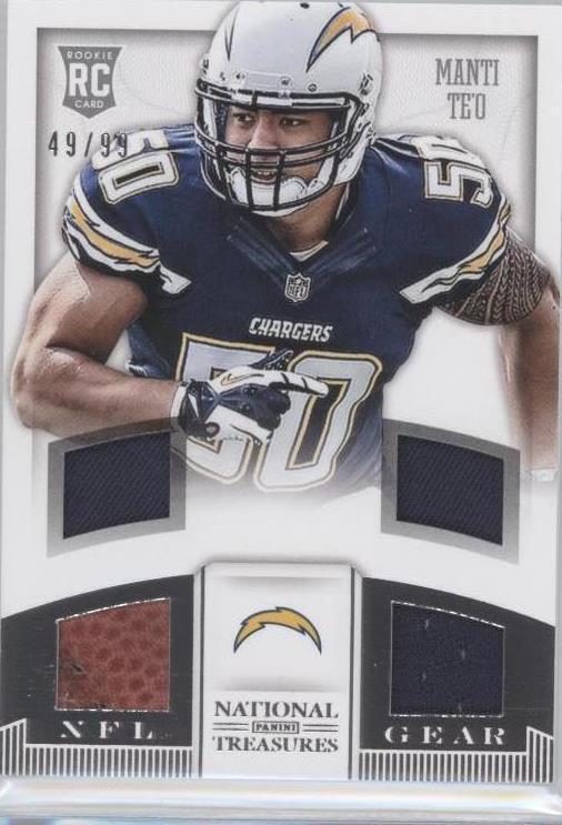 2013 Panini National Treasures - Rookie Nfl Gear Materials Manti Te'o ...