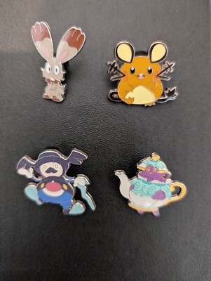 Pokemon TCG Mad Party Pin Badge Set Mr Rime Dedenne Polteageist ...