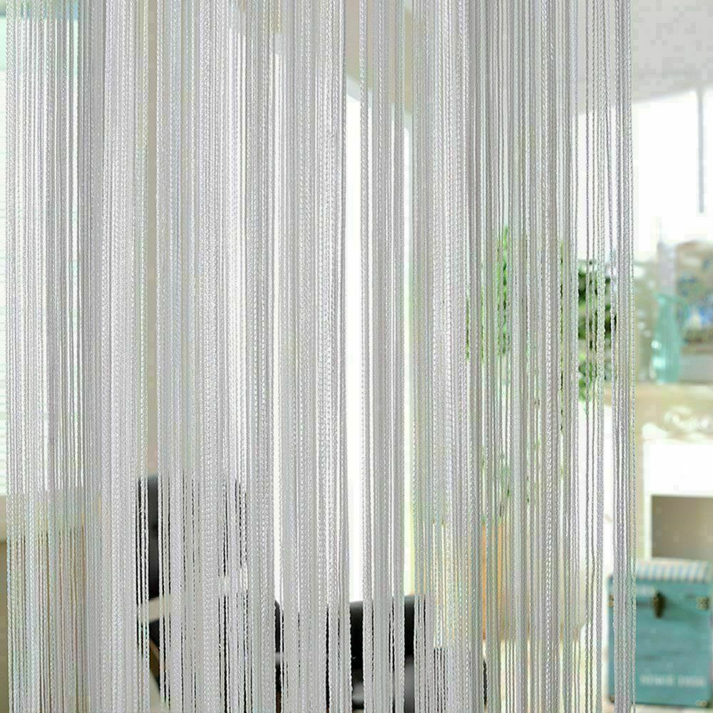 Glitter String Curtain Panels Door Fly Screen Room Divider Voile Net ...