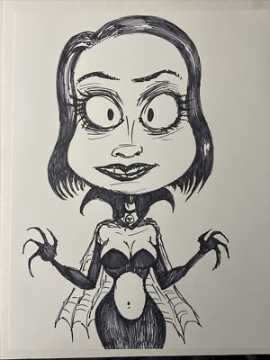 Femme Fatale Archie Comics Style Horror Goth Original Art drawing By ...