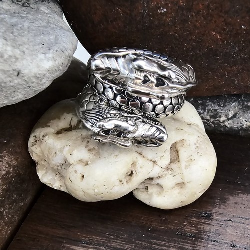 John Hardy HEAVY Double Naga Coil Ring Size 8 Slight Flexibility | eBay