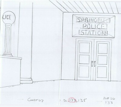 Simpsons Springfield Police Original Art w/COA Animation Production ...