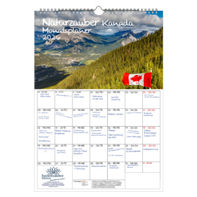 Naturzauber Kanada Planer DIN A3 Kalender für 2026 Canada Natur Reise ...