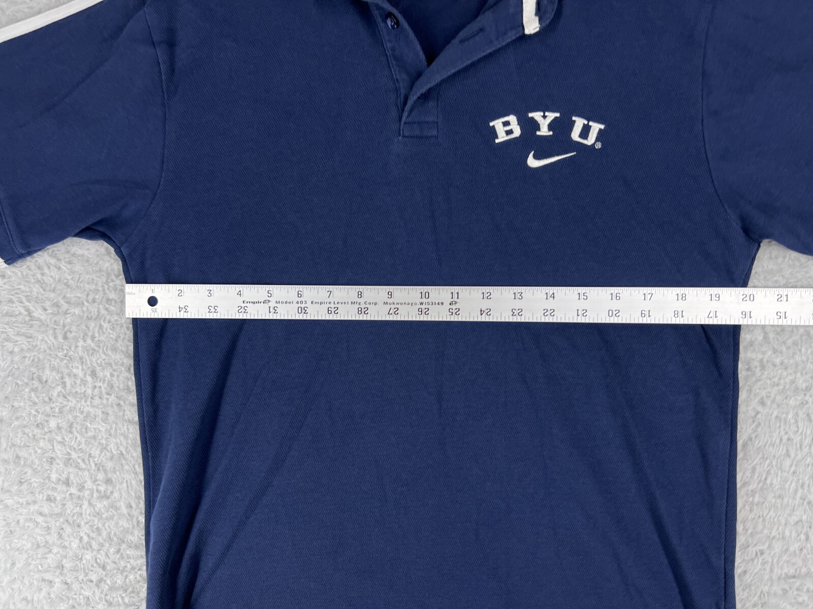 Nike Polo Shirt Mens Small Navy Blue Brigham Young University BYU ...