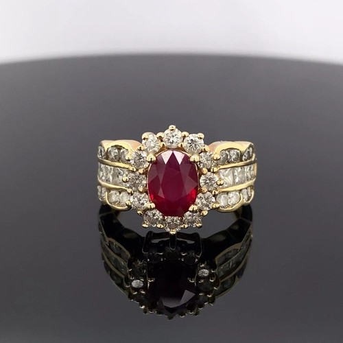 Effy 14K Yellow Gold 2.00Ctw Diamond & Ruby Flower Ring $3000 Retail | eBay