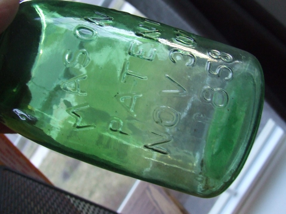 Half - pint Midget fruit jar w/ zinc lid. -- odd color | eBay