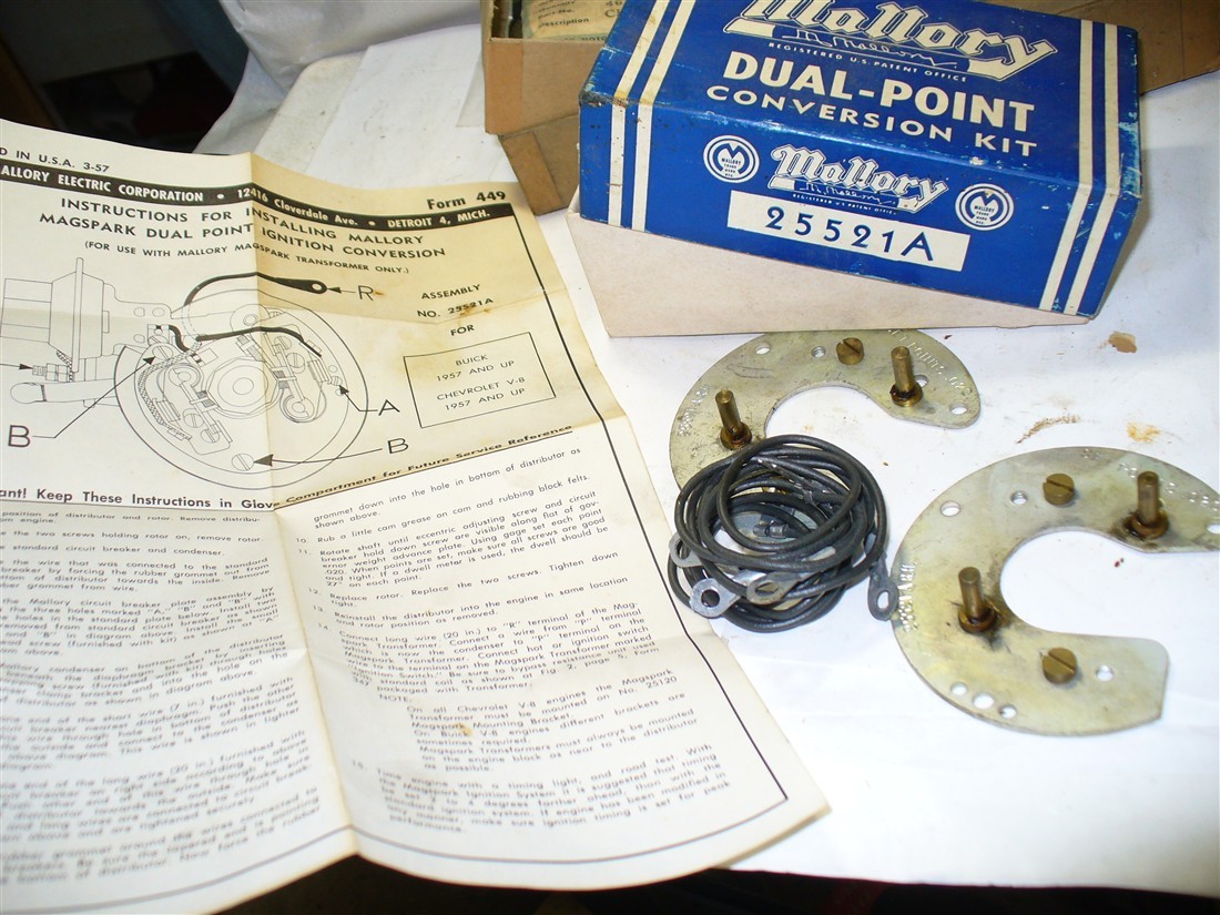 1957-61 Buick Chevrolet v8 mag-spark dual point conversion plates (2 ...