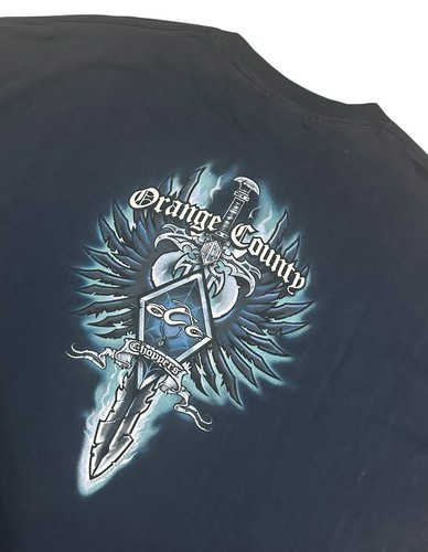 Vintage Style Y2K Orange County Choppers OCC Biker Navy Blue Men's ...