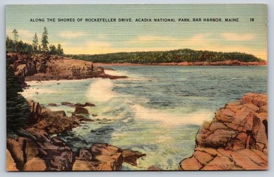 Along Shores Of Rockefeller Dr Acadia National Park Bar Harbor Maine ME ...