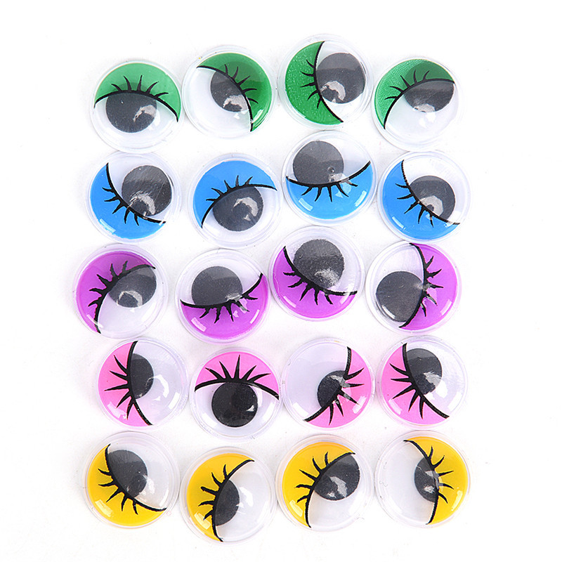 100Pcs Coloured Eyelashes Wiggly Wobbly Googly Eyes DIY Craft~$1 | eBay