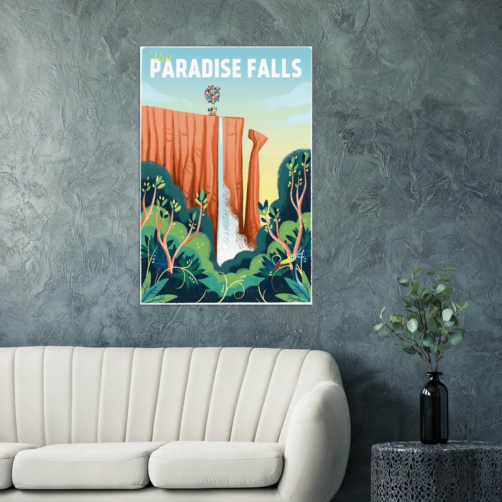Disney Pixar - UP Movie Poster, Paradise Falls Travel Poster | eBay